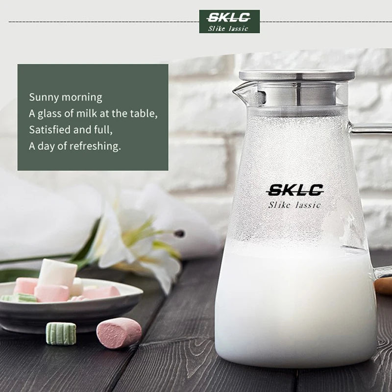 SKLC glass kettle, 1.8L glass kettle, stainless steel sealing cover, h – Aroham